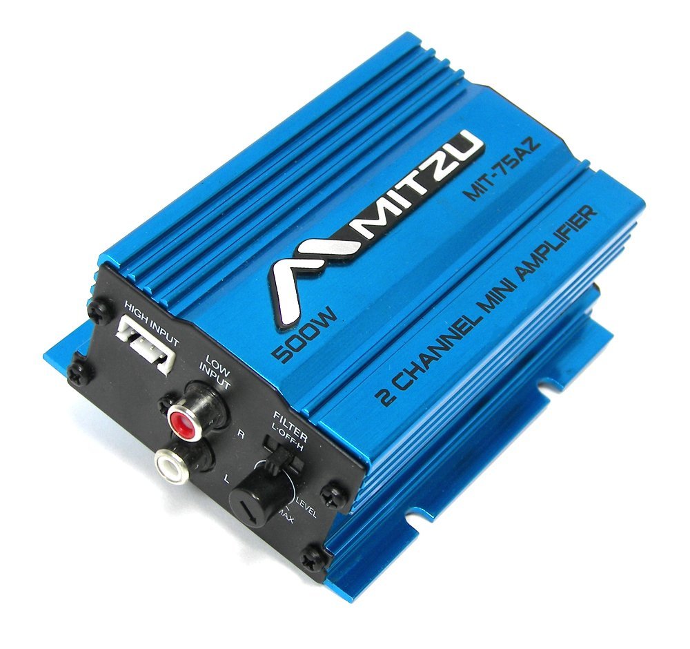 Amplificador Mitzu 2X150 Azul 500 watts | Precio Guatemala | Kemik