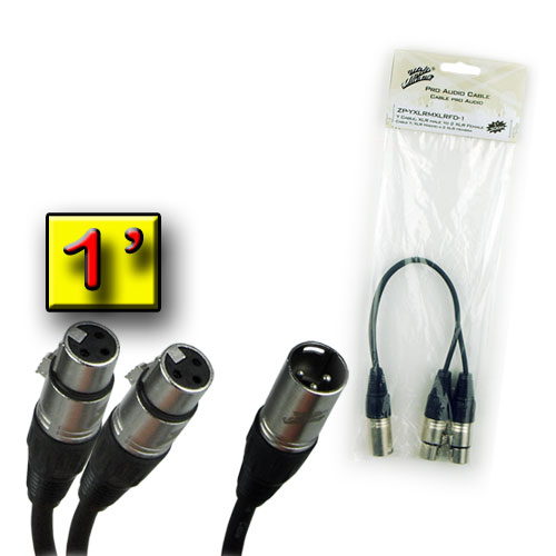 Cable En Y Zebra XLR Macho a 2 XLR Hembra 1' | Precio Guatemala | Kemik